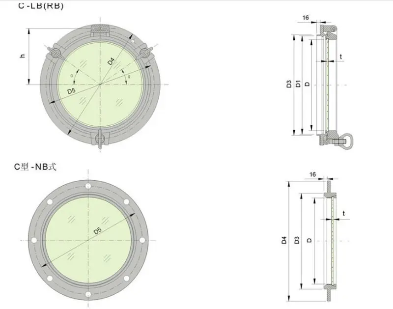 Marine Aluminum Ships Porthole Windows - Durable & Safe