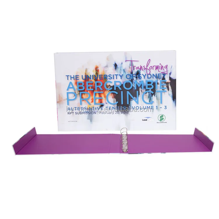 Custom A4 Cardboard 3 Ring Binder with Hidden Magnetic Closure