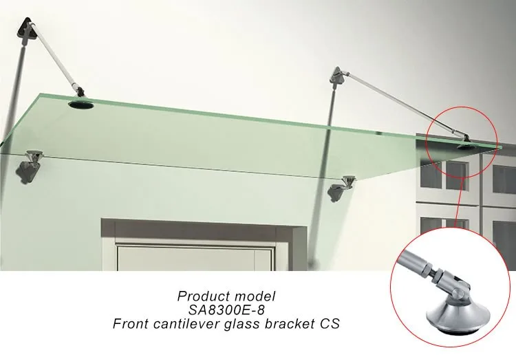 Stainless Steel Glass Canopy Bracket for Apartment Entrances