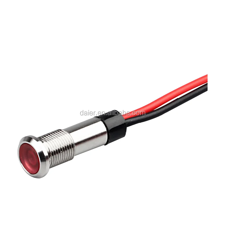 6mm Metal 12v Mini Led Indicator Light With Wire Leads - Buy Led ...