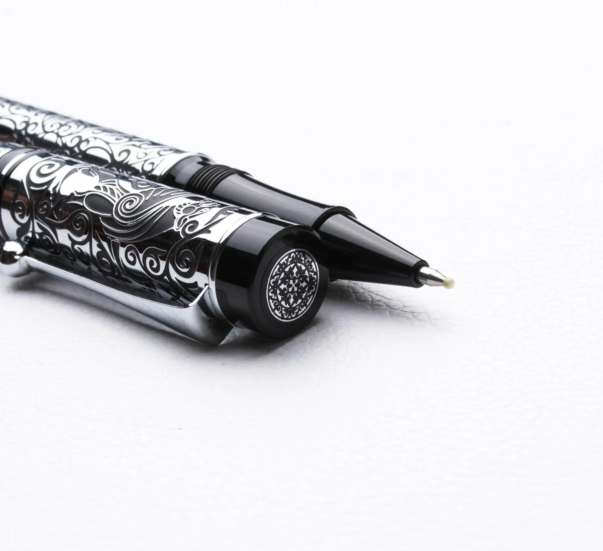 High Quality Corrosion Engraved Logo Pen Heavy Luxury Metal Roller Ball ...