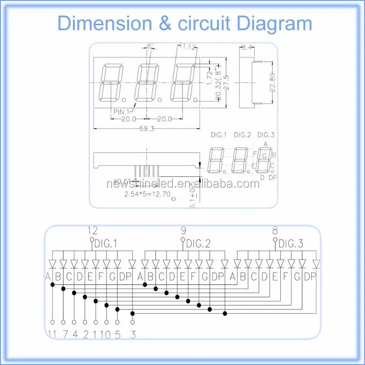 Red 7 Segment Led Display 0.80 Inch Led Seven Segment 3 Digital Led 7 ...