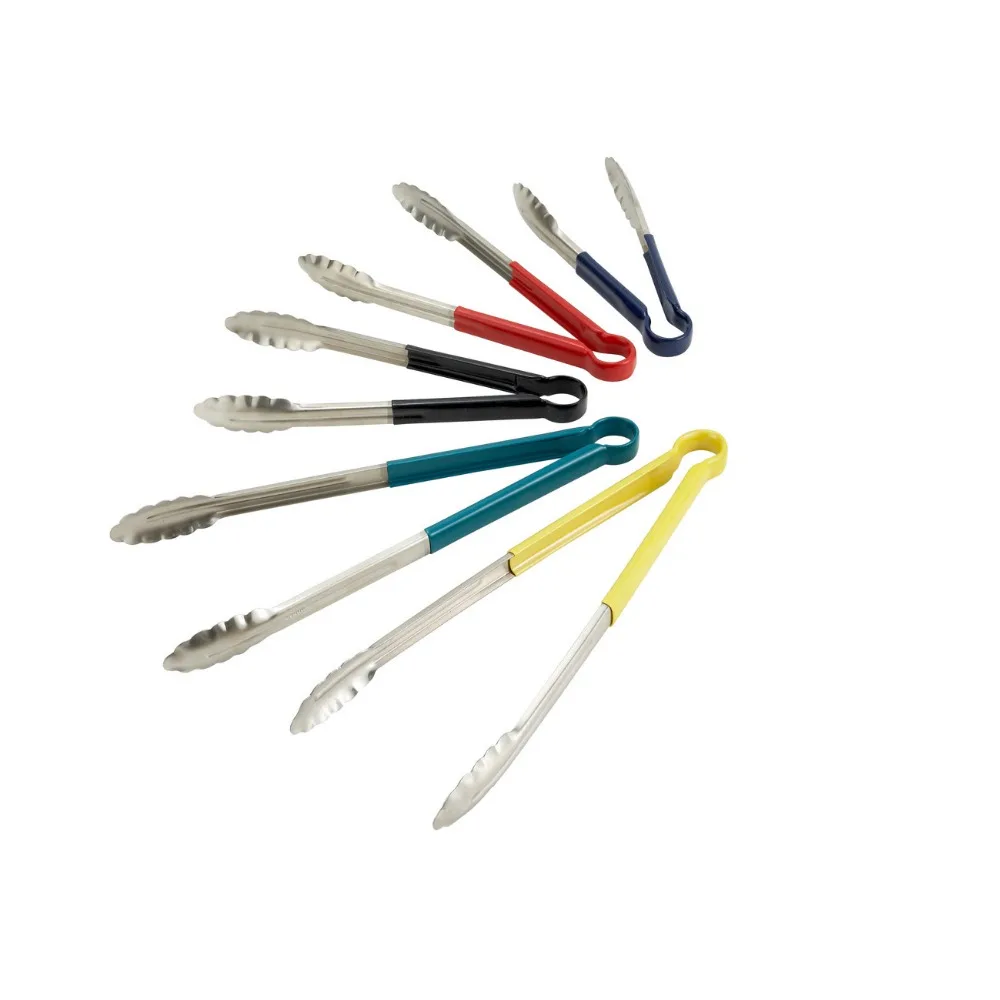 Colour Coded Stainless Steel Food Spring Tong Serving Tongs
