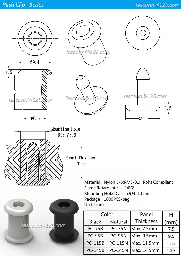 Two Piece Snap-Together Interlocking Mini Barbed Rivets