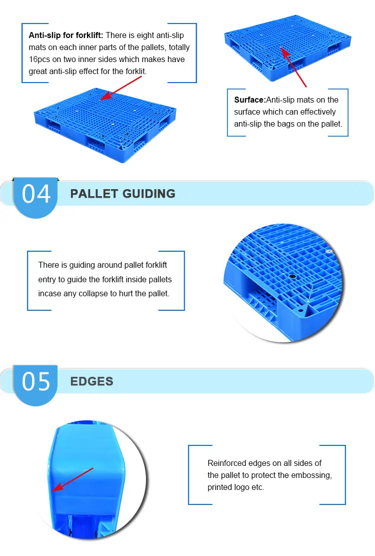 Heavy Duty Large Blue 4 Way Hdpe Custom Euro Cheap Plastic Pallet For ...