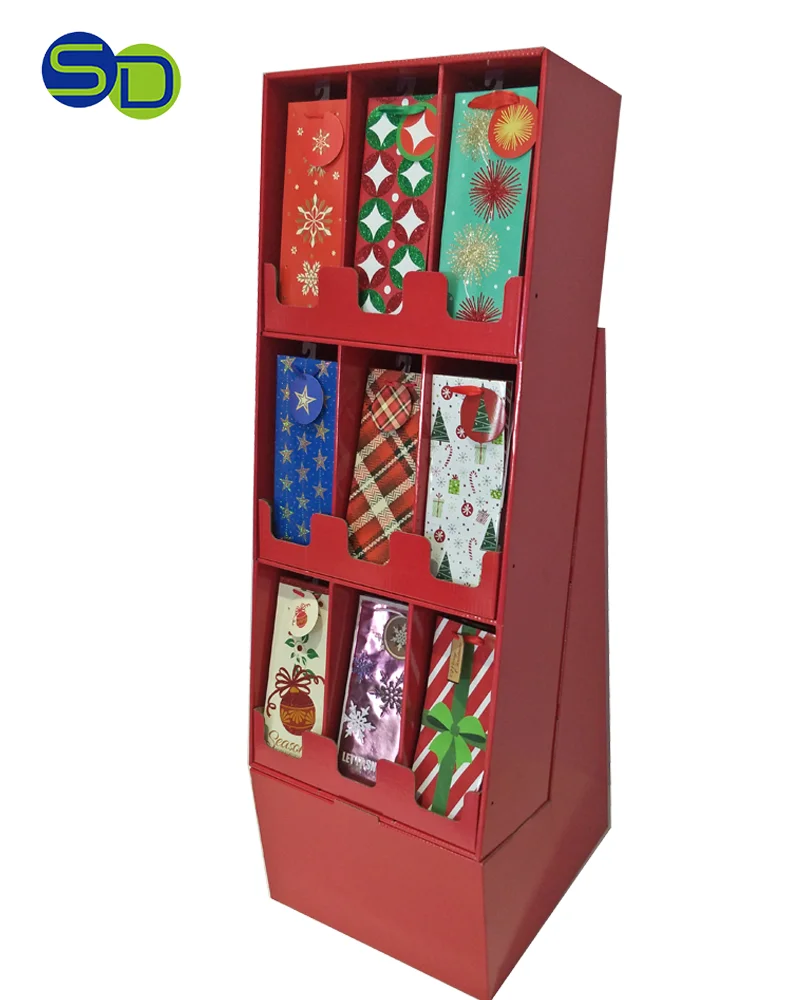 Cardboard Display Rack Gift Bag Display Stand For Christmas Or New Year ...