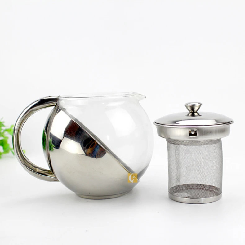 500 Ml Glass Teapot 201 Stainless Steel Teapot And Tea Soaker - Buy Tea ...