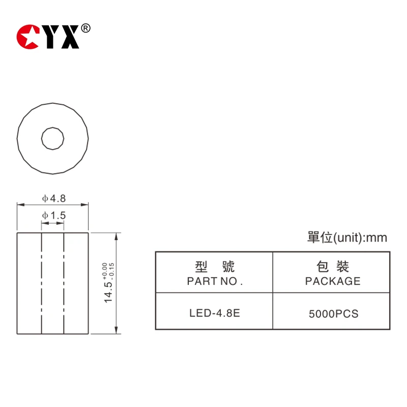 Od 4.8mm Led Spacer Support / Led Nylon Standoff - Buy Led Spacer ...