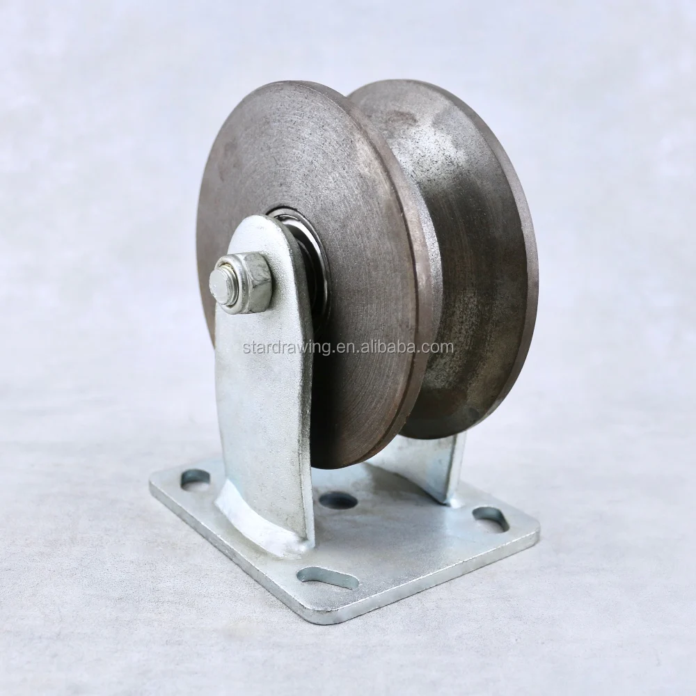 Ss 100 Mm Cast Iron V Groove Caster Wheel Heavy Duty 4 Inch Track Wheel ...