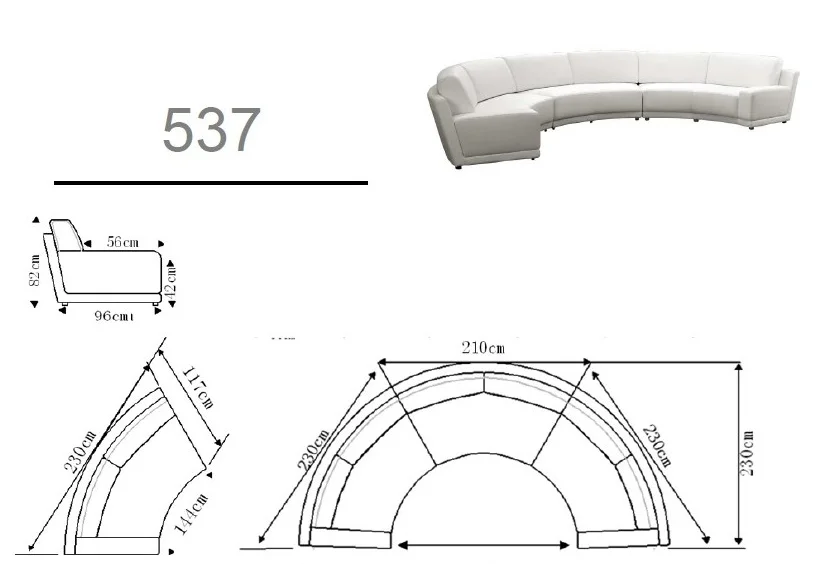 Classical Unique Round Shape Living Room Furniture Leather Fabric Couch ...