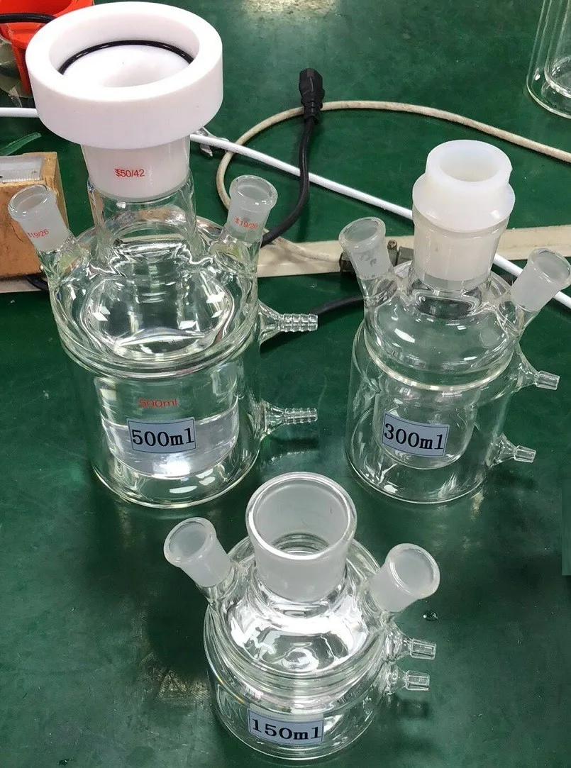 500ml Double Layer Reactor Beaker for Ultrasonic Homogenizer