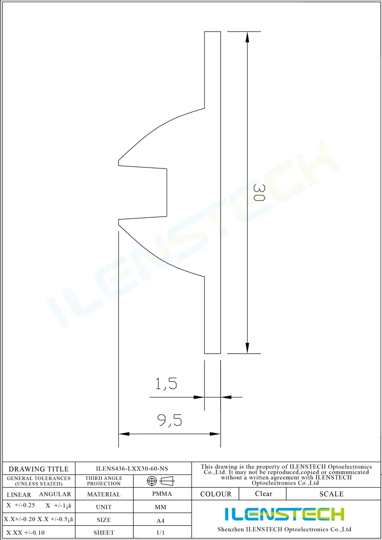 Extrusion LED Linear Lens for Smd 3030 5630 - 90% Transmittance