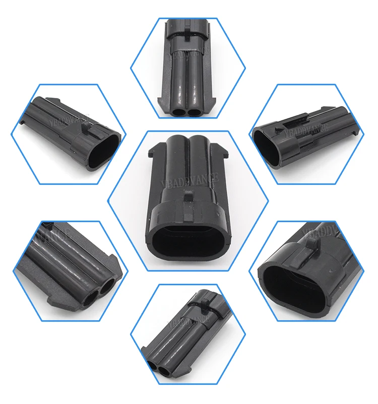 12162000 2 Pin Male Delphi Waterproof Metri-Pack 150 Serie Connector ...