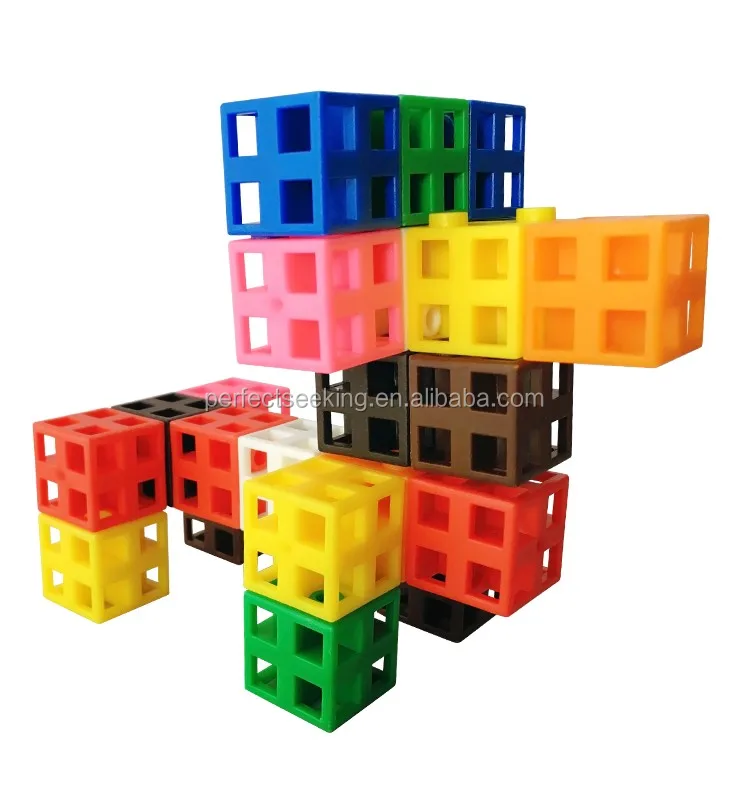 Plastic Linking Cube Block 100 Pcs 10 Colors Building Blocks - Buy ...