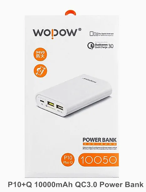 Wopow Pw10 Wireless Mobile Charger 10000mah Power Bank With Lcd ...