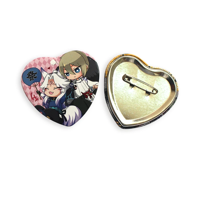Custom Heart Button Badges Heart Shaped Badge Pin - Buy Heart Button ...