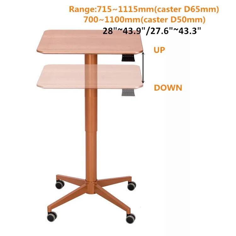 Adjustable Rolling Pneumatic Hydraulic Lift Laptop Desk