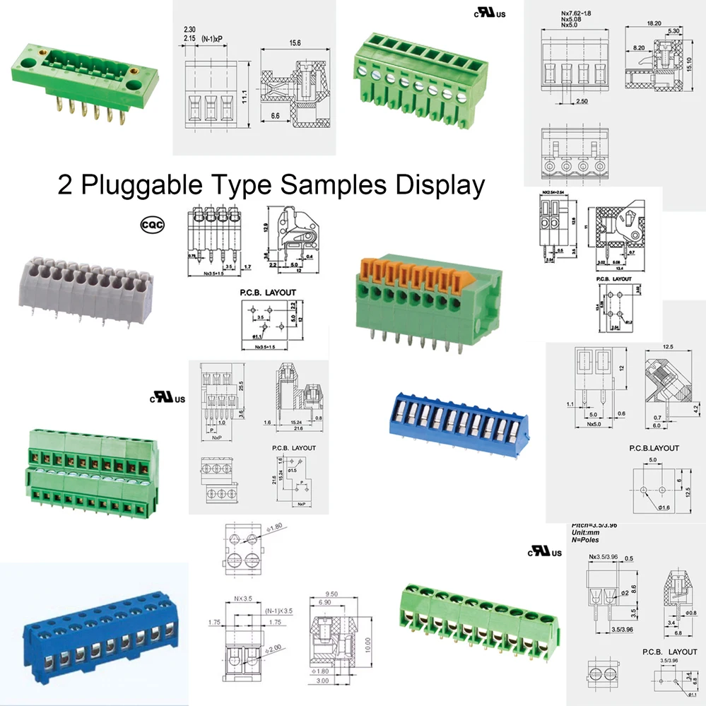 Screw Type Pcb Crimp Terminal Block And Industry Project Din Rail Wire ...