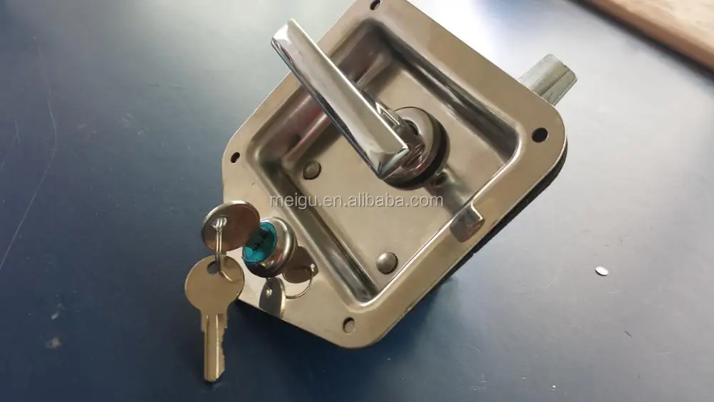 304 Stainless Steel Recessed Folding T Handle Lock / Truck Key Lock ...