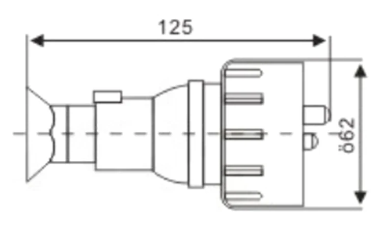 IMPA 792886 Marine Brass Plug - 3 PIN HNA Type 250V 16A