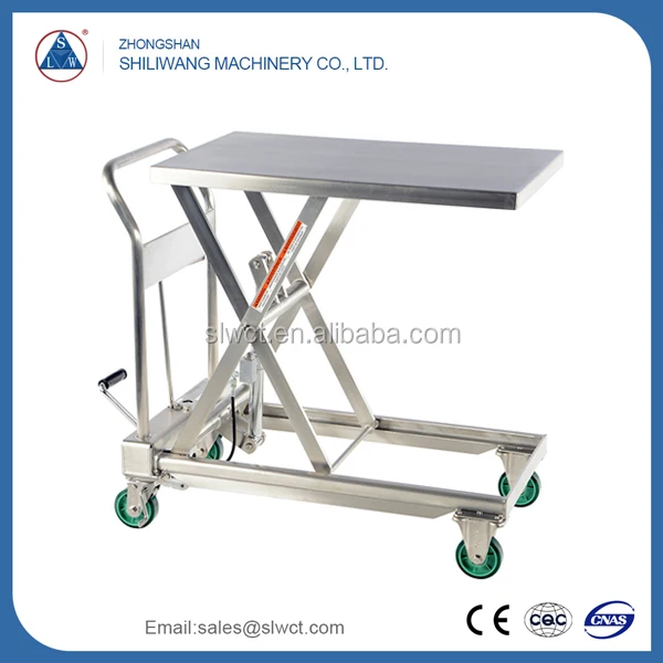 Portable Hydraulic Stainless Steel Scissor Lift Trolley - Buy Stainless ...