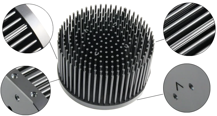 Round Aluminum Radiator - 50W LED Pin Fin Heat Sink
