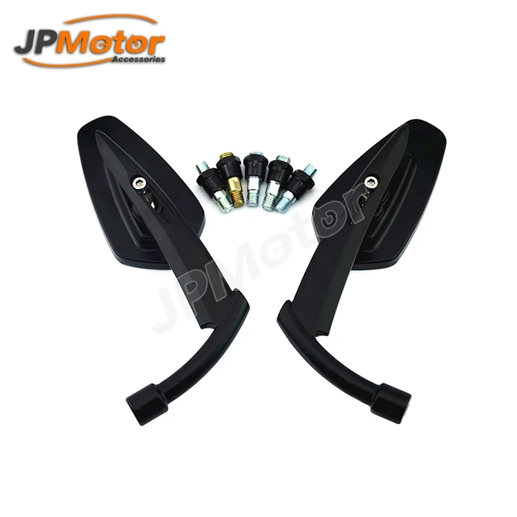 Black Gull Wing Cafe Racer Motorcycle Dia Casting Mirror Nake Dirt ...