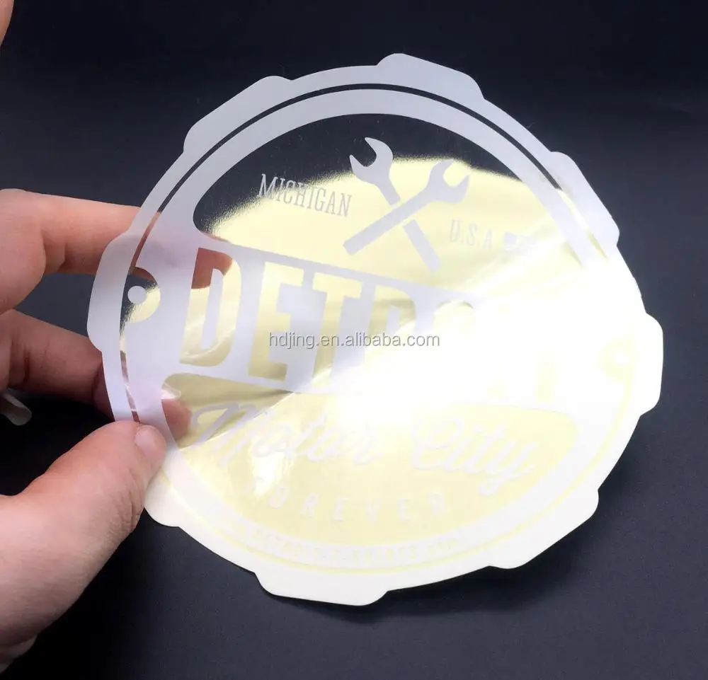 Print Your Own Logo Semi Transparent Sticker with Custom Shape