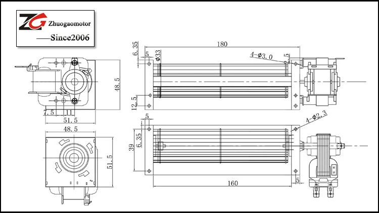 60*180mm Ac Blower For Freezer Refrigerating Cabinet Ice Chest ...