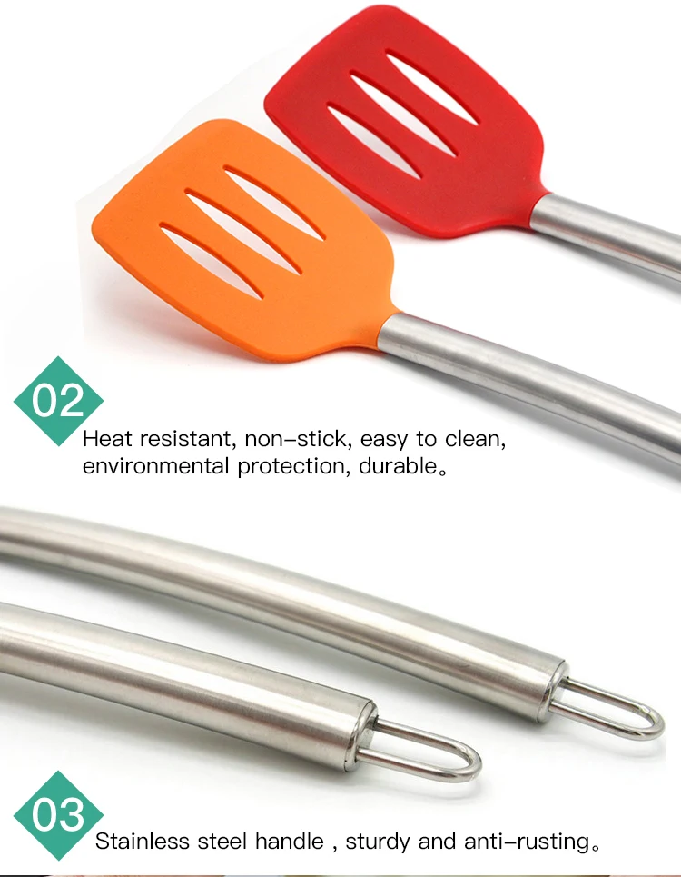 5 Piece Silicone Cooking Utensil Set Non-stick Heat Resistant Silicone ...