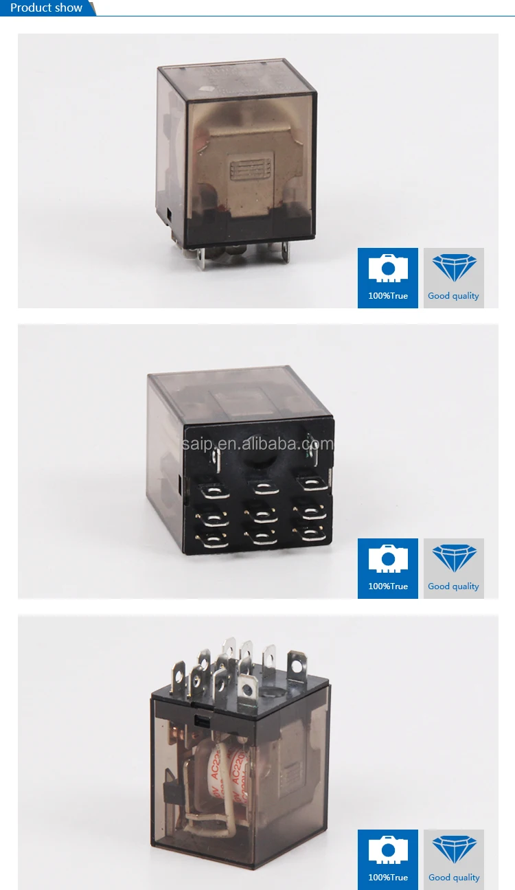 Dc6v-dc220v /ac6v-380v Ac/dc Power Relay 11 Pins Electrical Relay ...