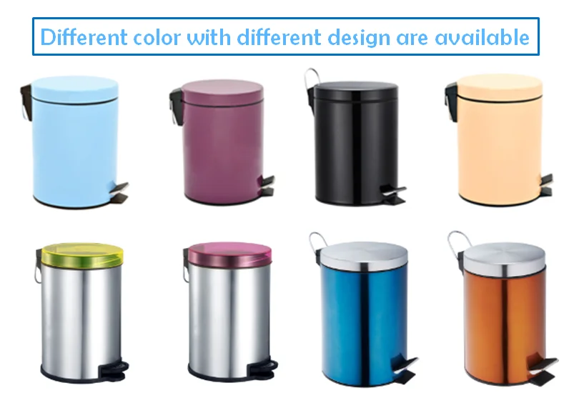 Embossing Blue Metal Trash Bin/waste Bin Advertising Trash Can - Buy ...