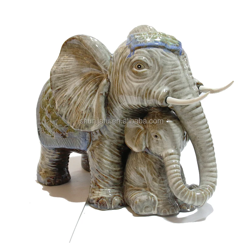 Home Furnishing Decoration Handmade Elephants Protect Small Elephants ...