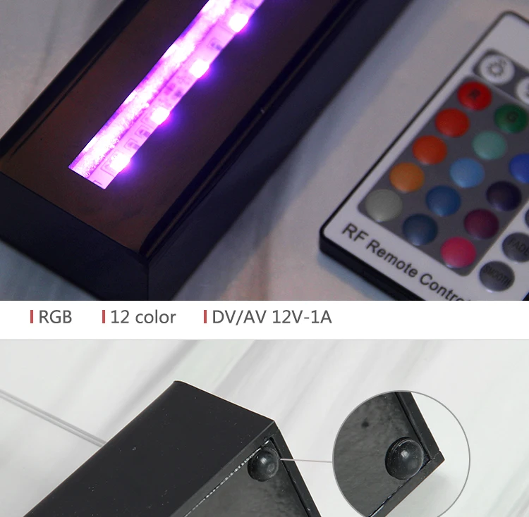 Custom Rgb Laser Engraving Acrylic 12v Led Edge Lit Sign Base - Buy ...