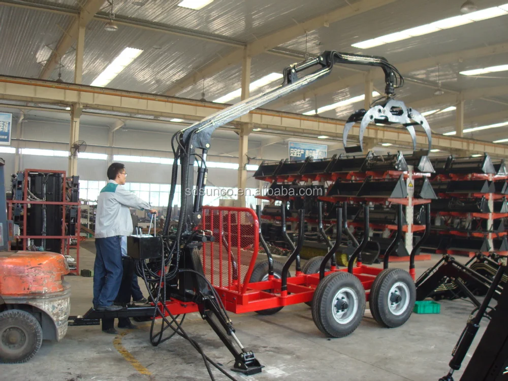 Tractor 3 Point Hitch Pto Driven Log Trailer With Crane,Atv Timber ...