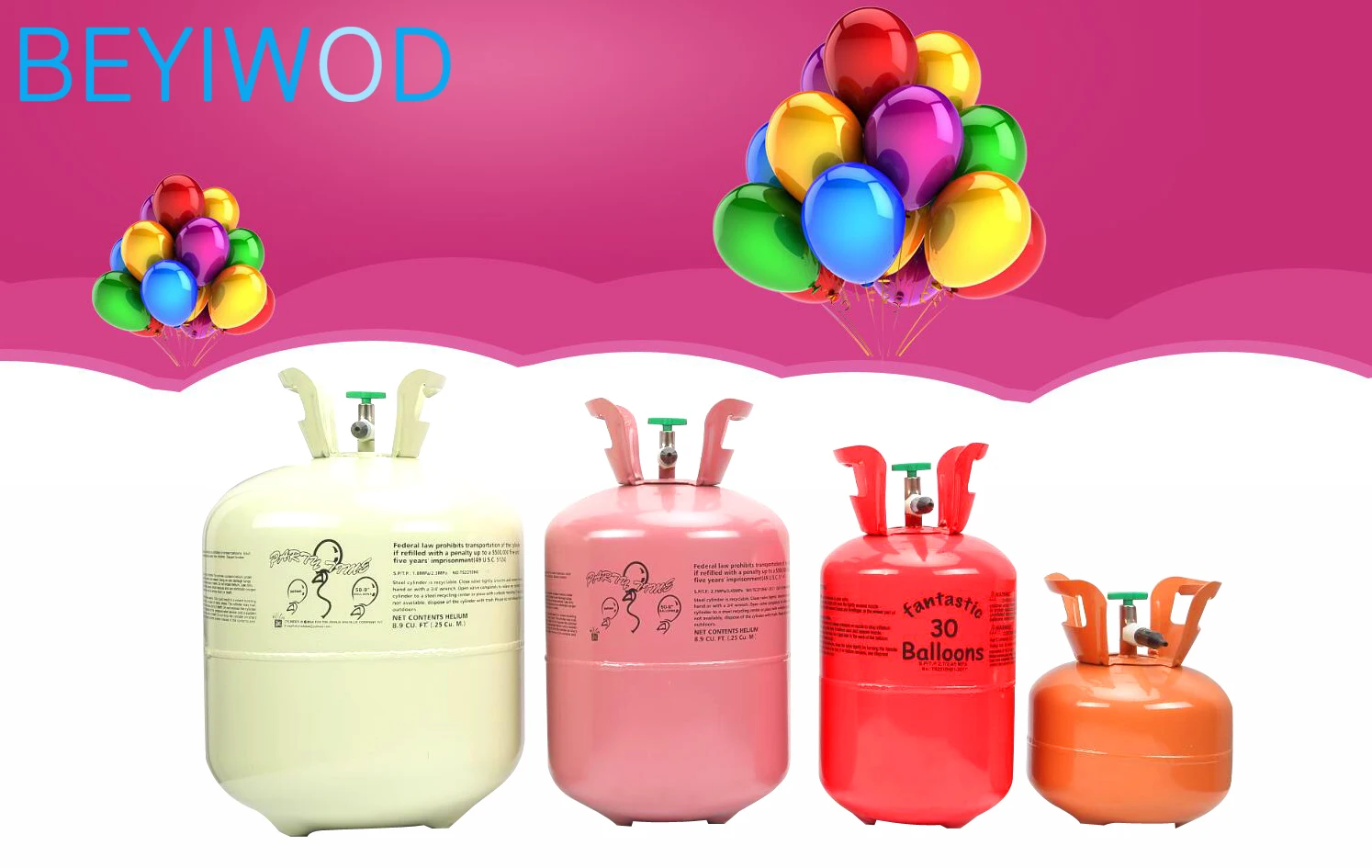 Balloons Helium Filled 15lb 7l Helium Gas Cylinder - Buy Balloons ...