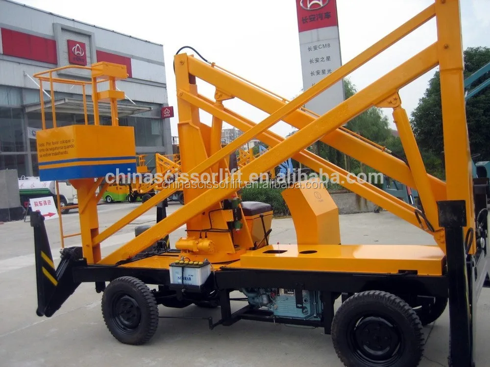 Hydraulic Trailer Boom Lift Reputably Mobile Portable Skylift 14 M ...