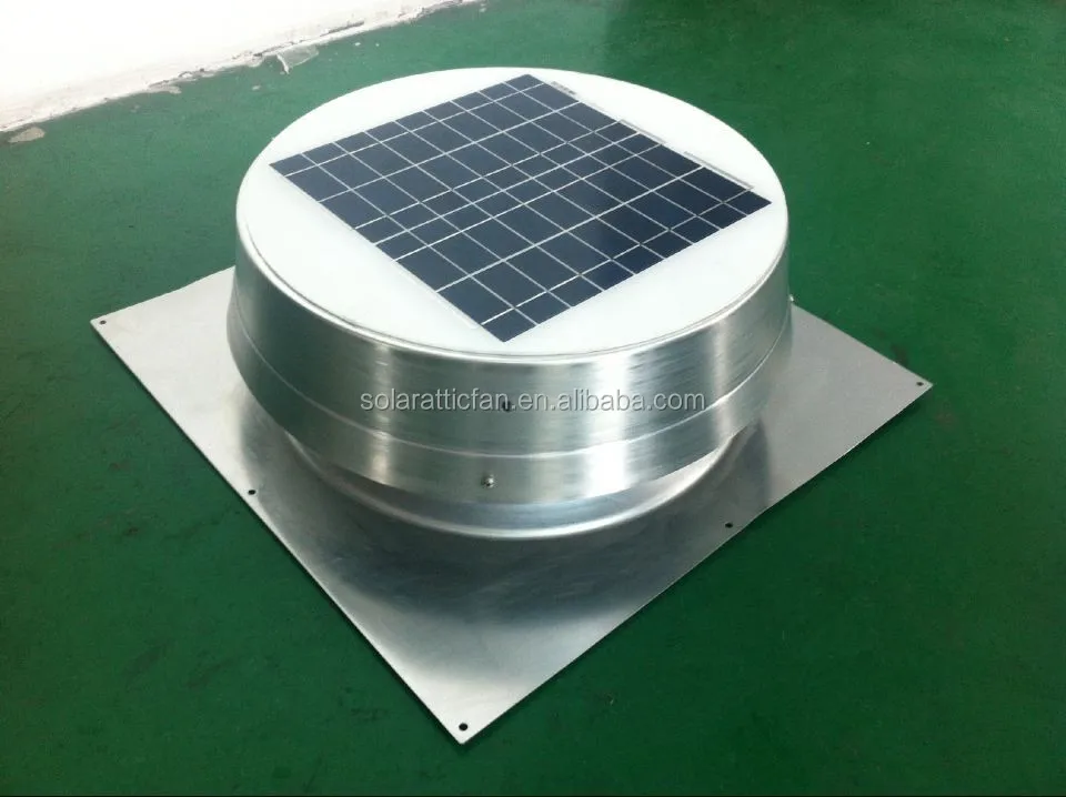 15W Square Base Aluminum Solar Extractor Fan With Built-in Solar Panel ...
