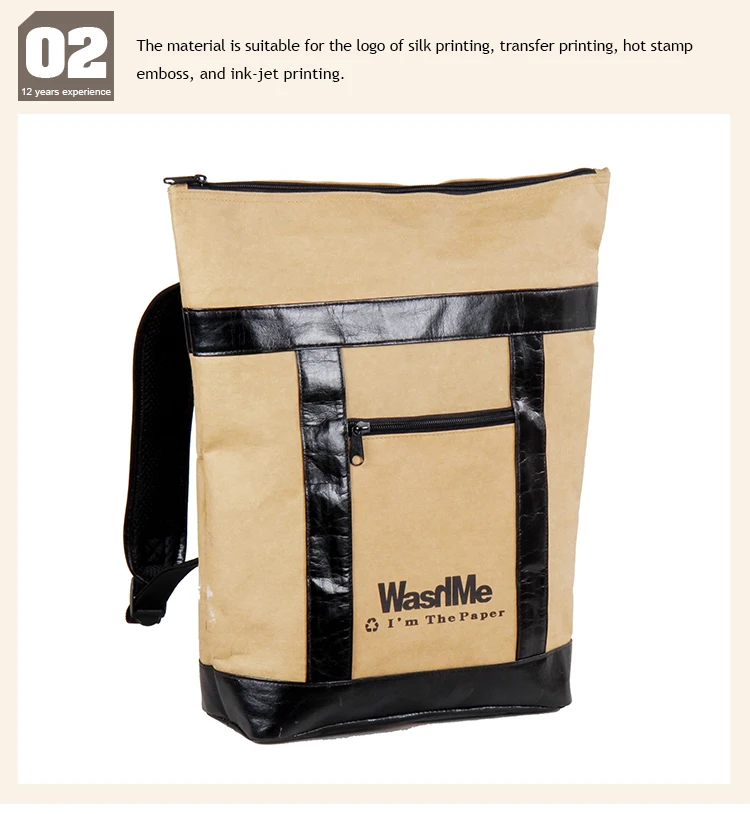 Hot Selling Street Style Washable Kraft Paper Backpacks - Buy Kraft ...