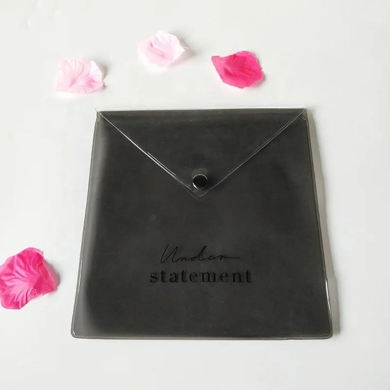 Accept Custom Vinyl Snap Closure Bag,Snap Button Pvc Pouch A5,Clear ...