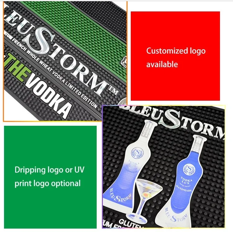 Personalized Rubber Bar Spill Mat Rubber Beer Drinking Bar Mat Printing ...