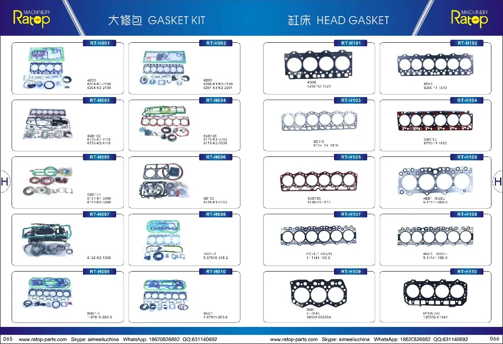3306 Full Head Gasket Set 6V2525 6V2527 GASKET KIT - RATOP