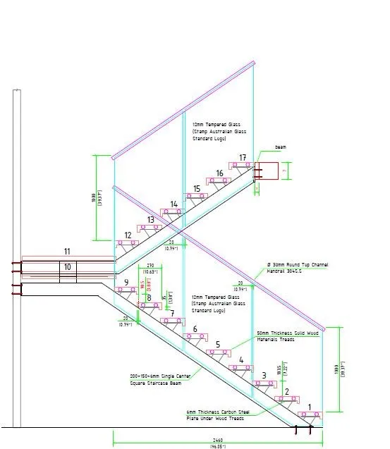 Prefabricated Stairs Outdoor Metal Steps SS Handrails