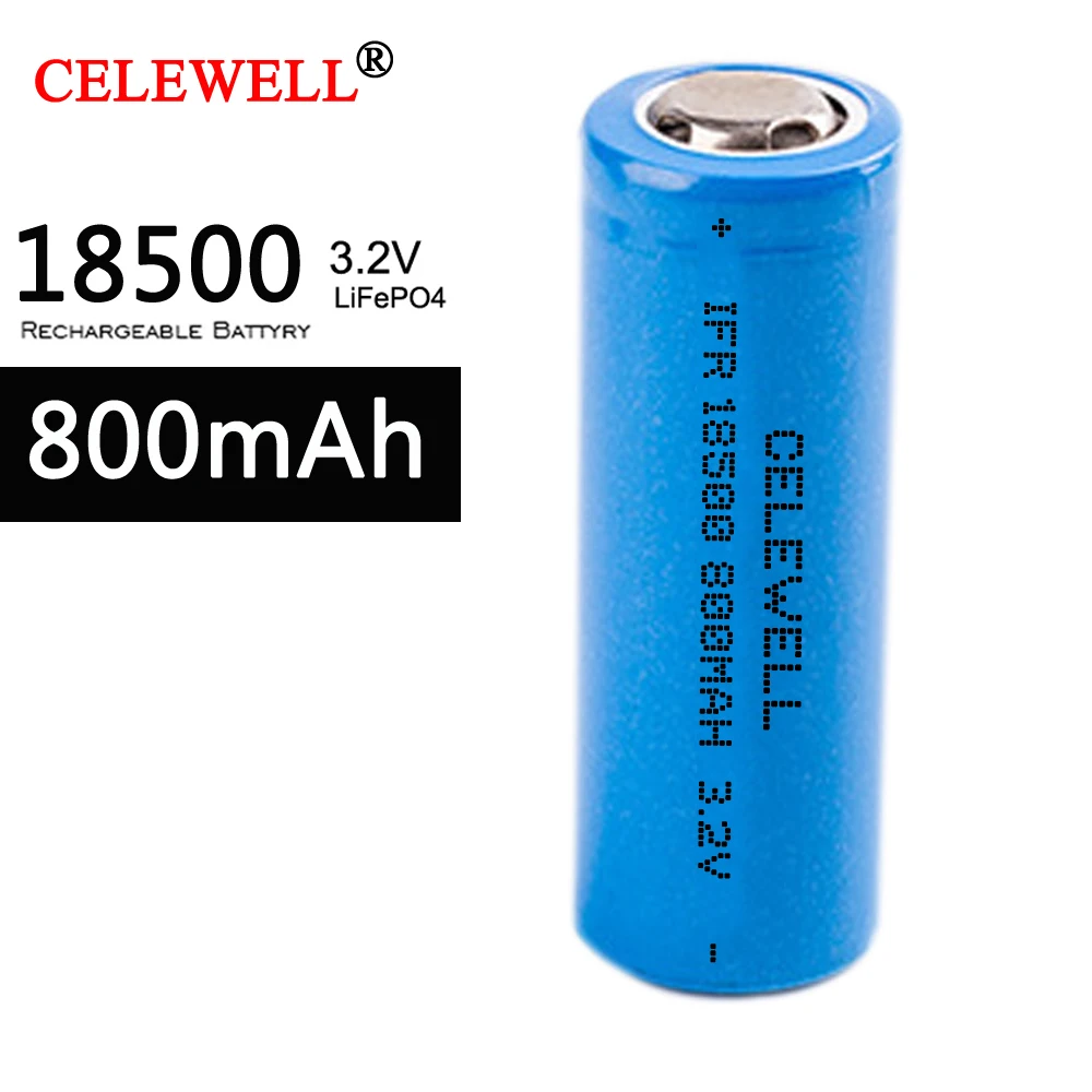 Industrial Use Rechargeable Lifepo4 Battery 18500 3.2v 800mah Full ...