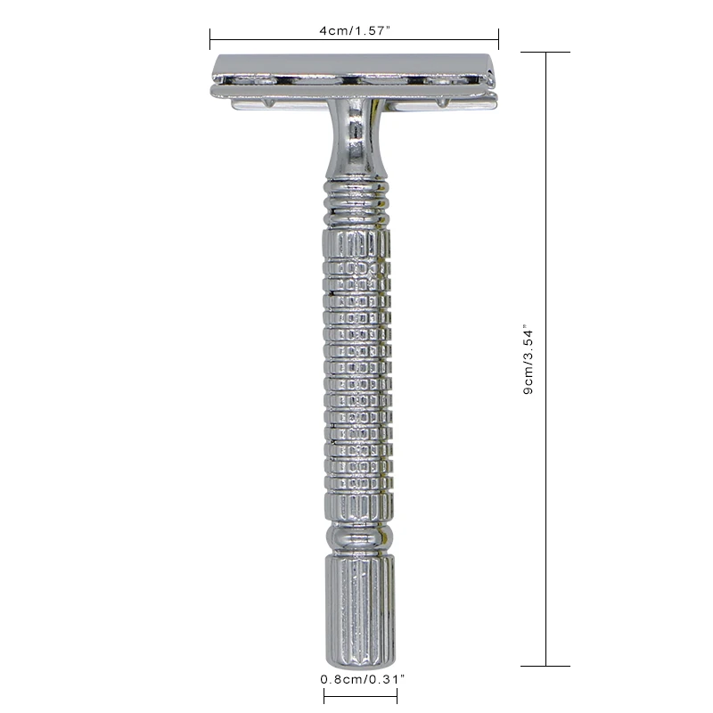 Classical Double Edge Blade Safety Razor Metal Handle Silver Color Twin ...