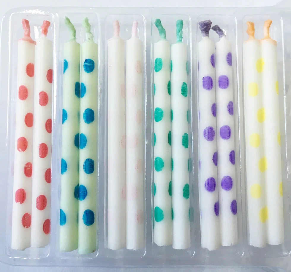 12 Ct Pack Birthday Candle Colored Flame Cake Candle - Buy Color Flame ...