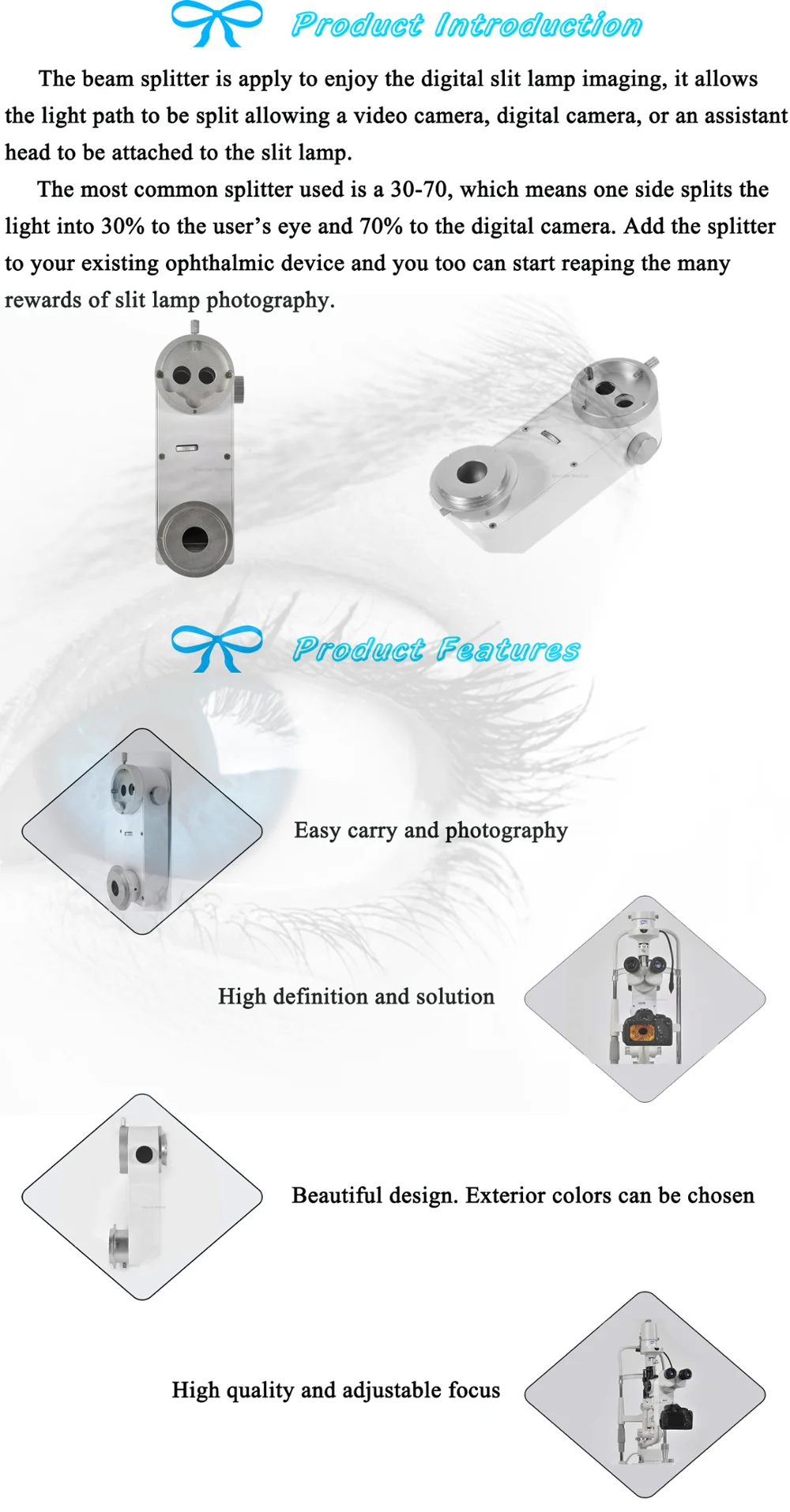 Digital Imaging Integrated Beam Splitter With Camera Adapter For Topcon ...