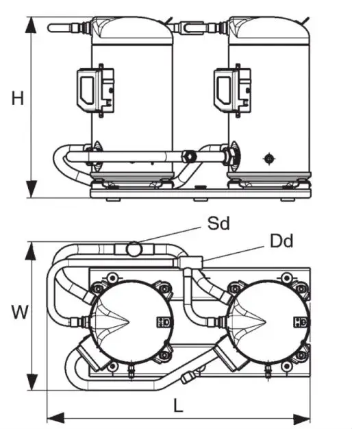 Tandem Type Emerson Copeland Scroll Compressor Used For Water Chiller ...