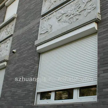 Horizontal Fireproof Roller Shutter Aluminum Window / Roll Up Storm ...