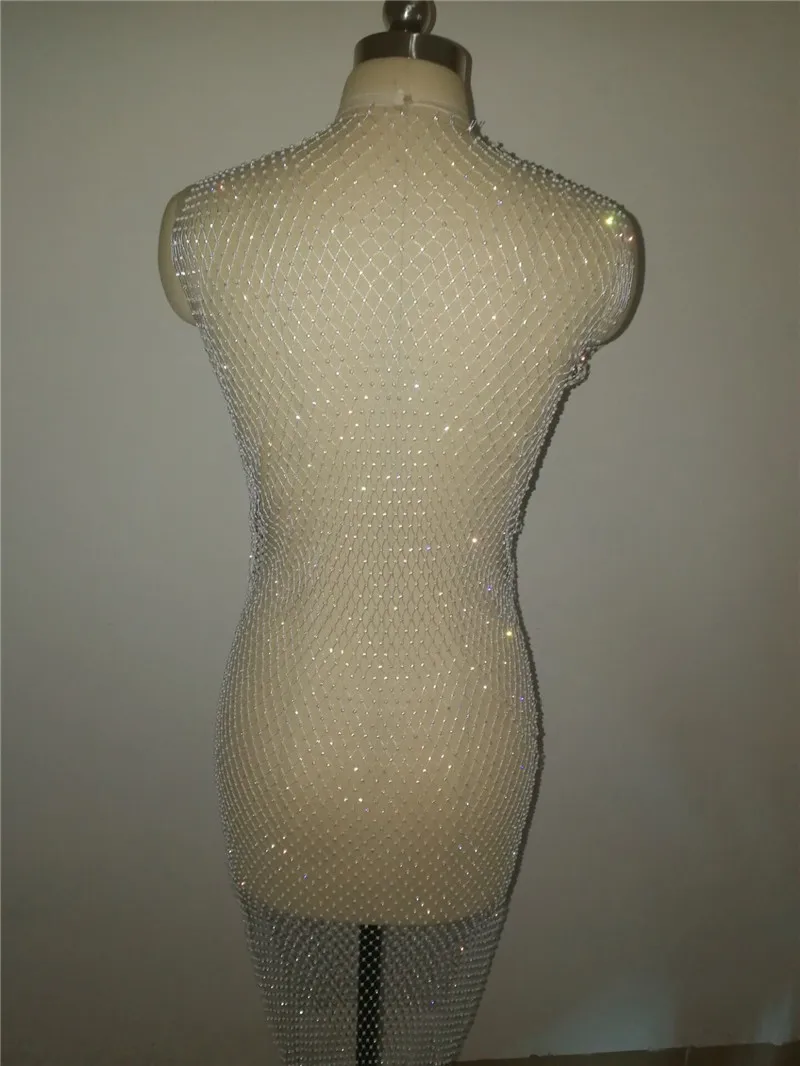 Women Beach Bikini Swimwear Elastic Mesh Bling Crystal Rhinestone Sexy ...